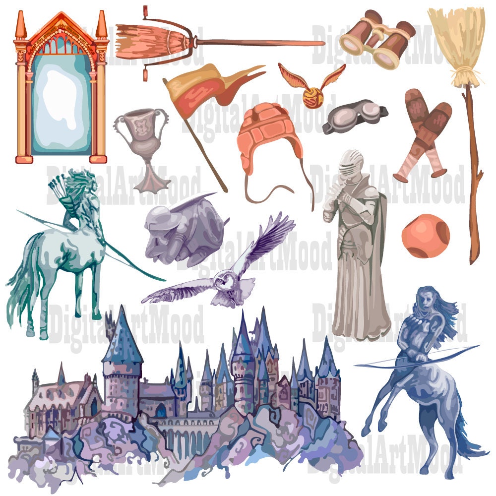 Scrapbooking Embellishments magic school-Clipart School of Magic-set of ...