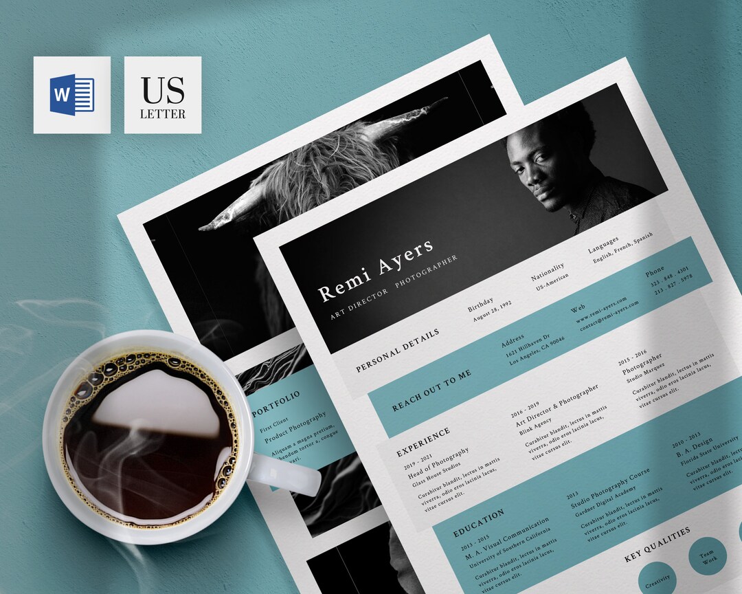 Professional Resume Template | Modern CV Template Word | 3 Page CV ...