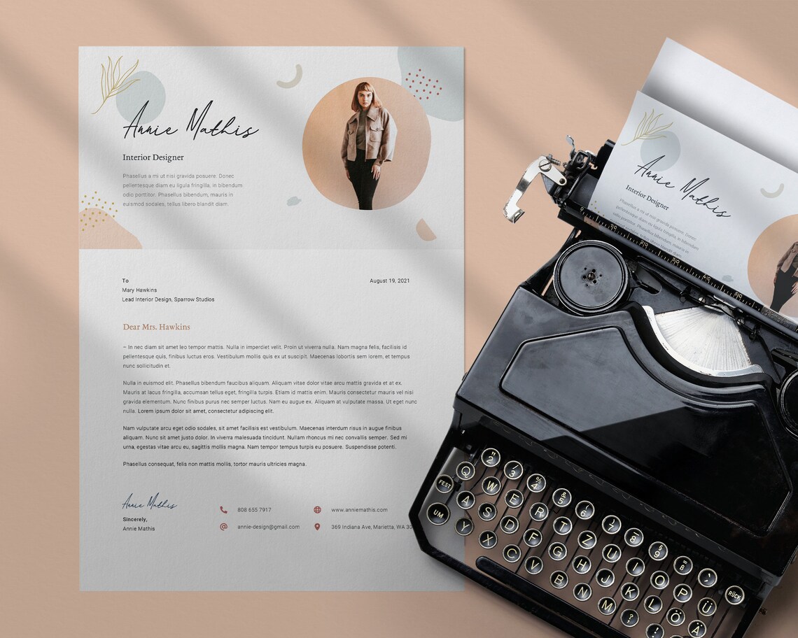 Cover Letter Template for Microsoft Word | A4 Size One Page Application ...