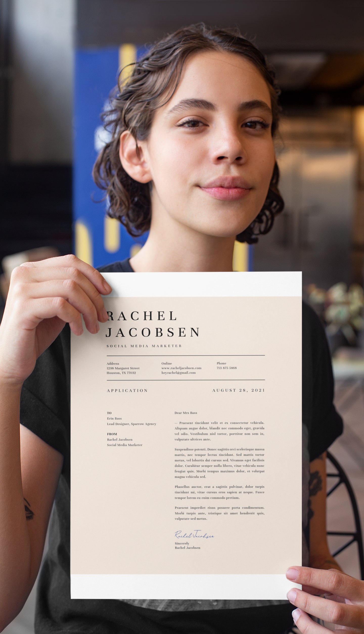 Professional Cover Letter Template With Photo Two Page US Letter Size professional-cover-letter-template-with-photo-two-page-us-letter-size