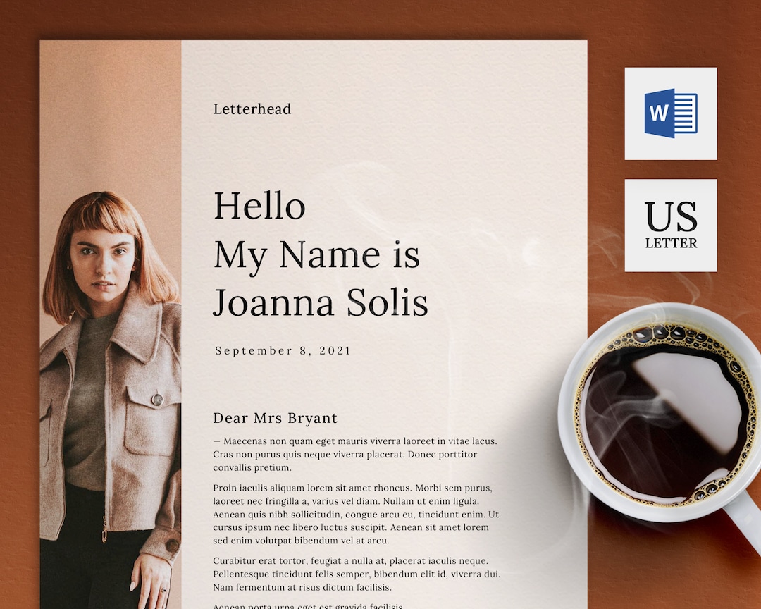 Cover Letter Template for Microsoft Word | US Letter Size One Page ...