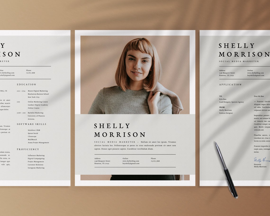 Professional Resume Template | Modern CV Template Word | 3 Page CV ...