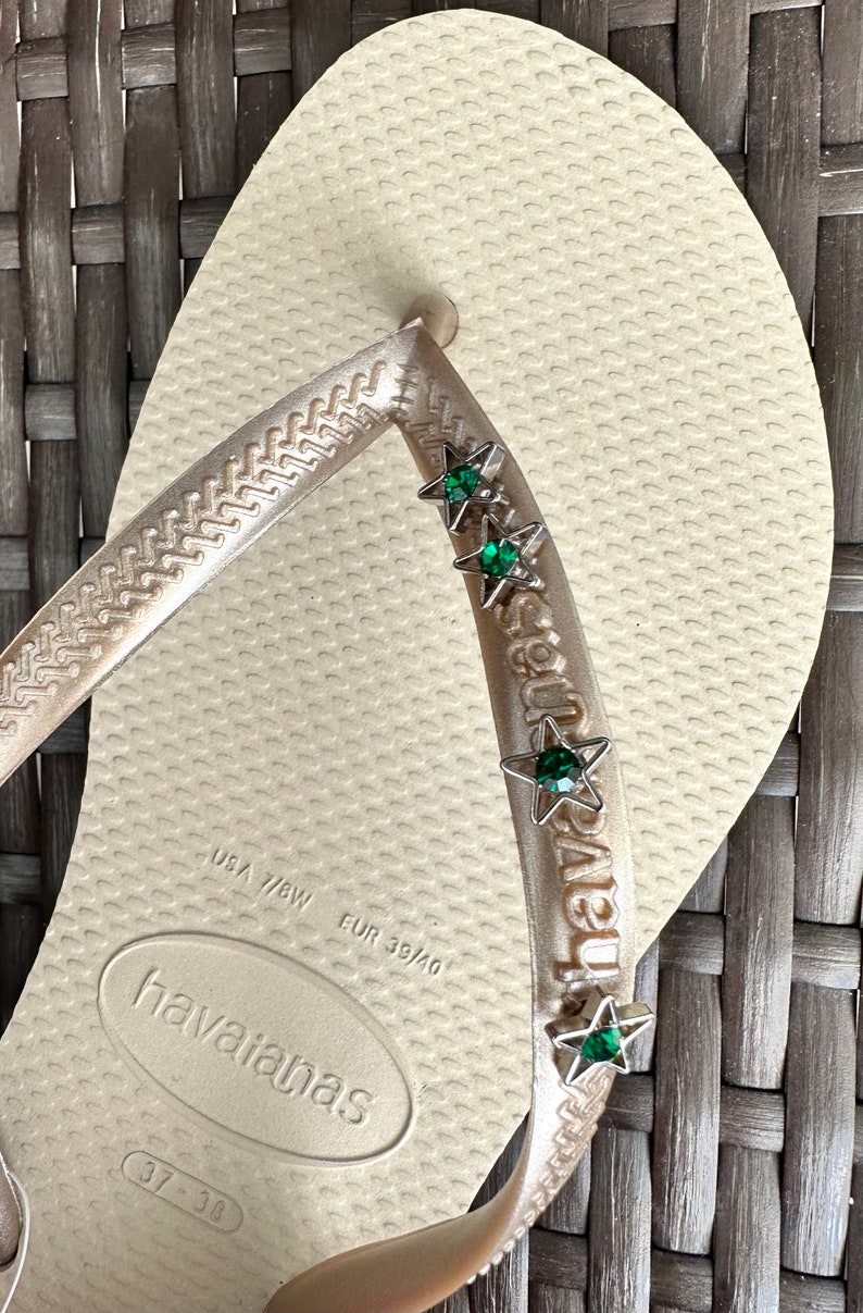 Original HAVAIANAS Flip Flops Women Slim With 4 Green Stars and ...
