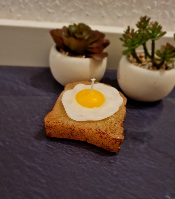 Fried Egg Candle on Toast - Etsy