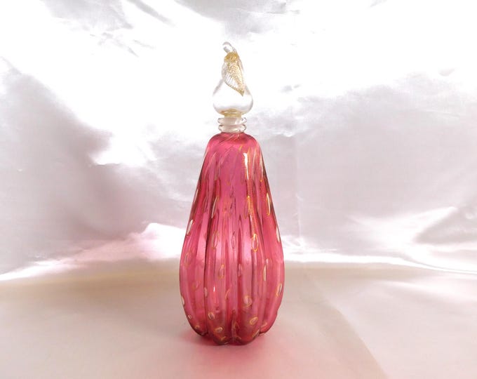Pink Glass Bottle With Gold Glitter Bubbles 24784 - Etsy