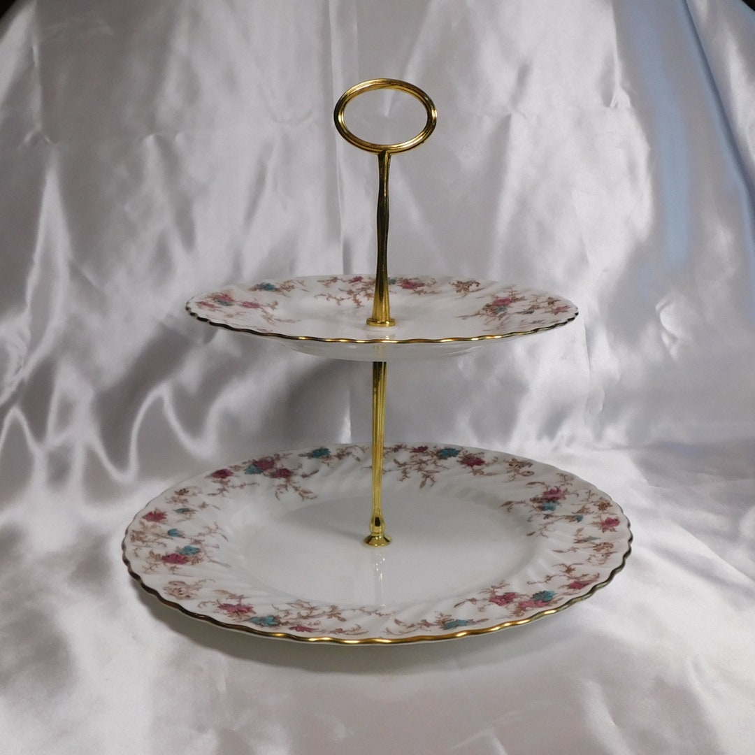 Minton Two Tier Tidbit Tray in Ancestral 22457 - Etsy
