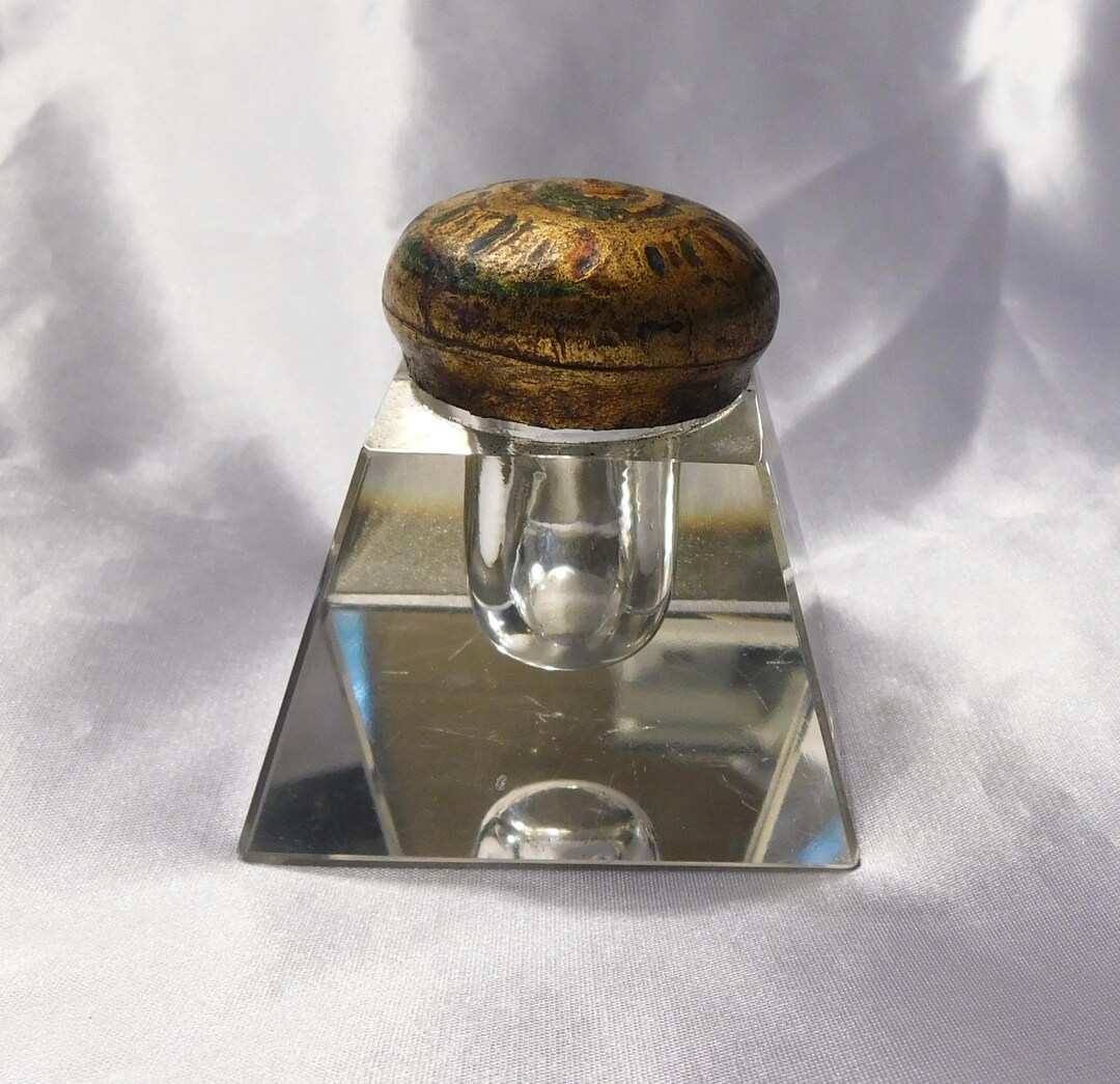 Cut Crystal Inkwell With Unique Lid # 20890 - Etsy