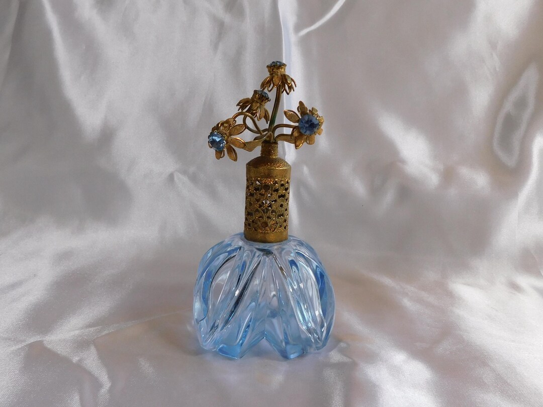 Blue Glass Perfume Bottle-maybe 24207 - Etsy