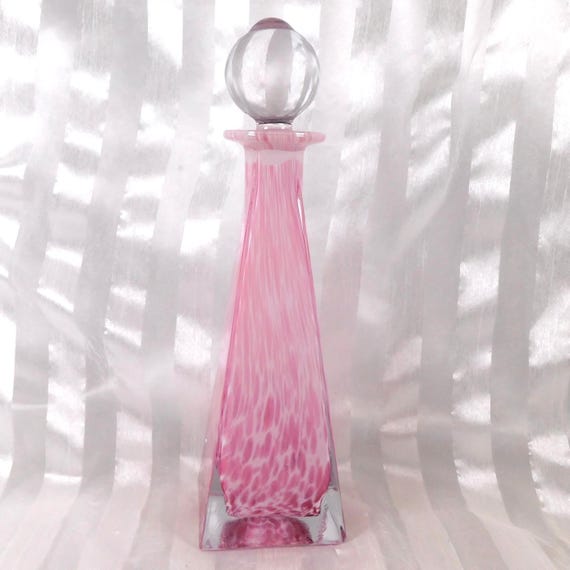 Pink and White Pyramid Shaped Perfume Bottle # 26431 - Gem