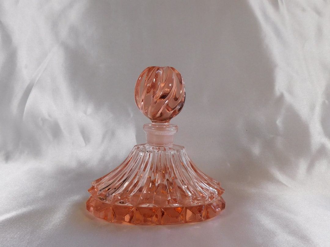 Peach Glass Perfume Bottle With Matching Stopper 23065 - Etsy