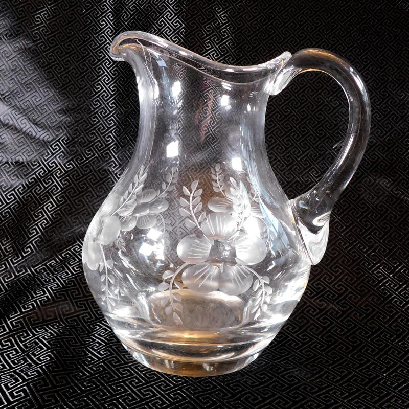 Glass & Gold Pitcher - Etsy