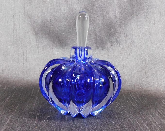 Blue Signed Art Glass Perfume Bottle # 25929 - Etsy