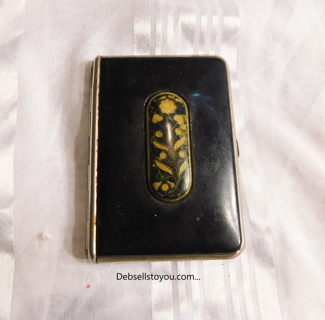 Black Mondaine Compact With Flower Front 21103 - Etsy Australia
