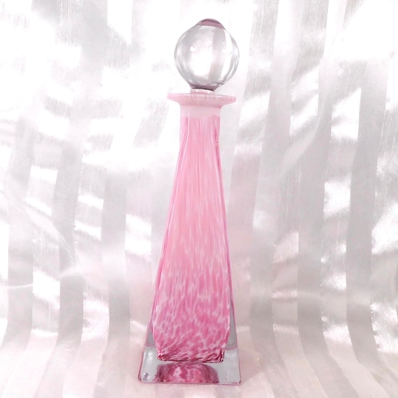 Pink and White Pyramid Shaped Perfume Bottle # 26431 - Gem