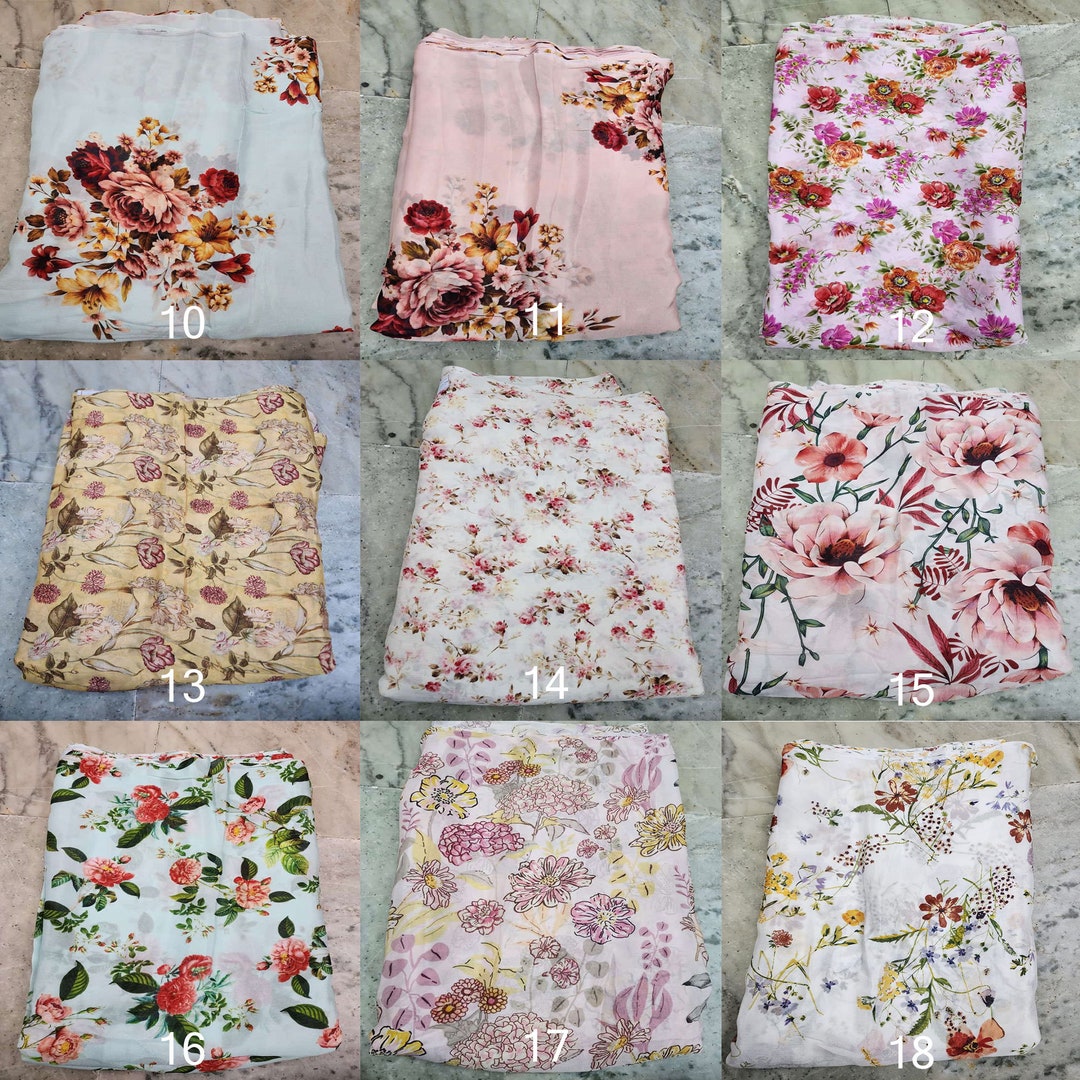 Georgette Chiffon Fabric by the Yard. High Multi Chiffon for Apparel ...