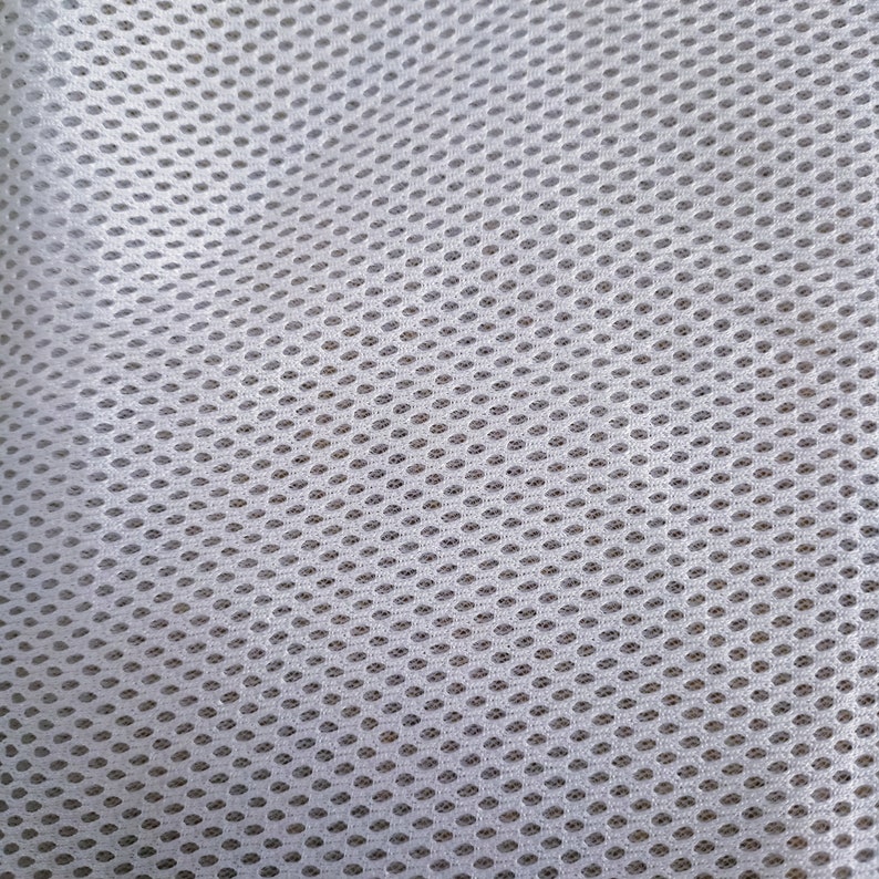 White Color Diamond Sandwich Mesh Stretch Polyester Fabric by the Yard ...