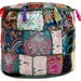 Indian Embroidered Patchwork Ottoman Pouf, Mudda Covers, Kantha ...