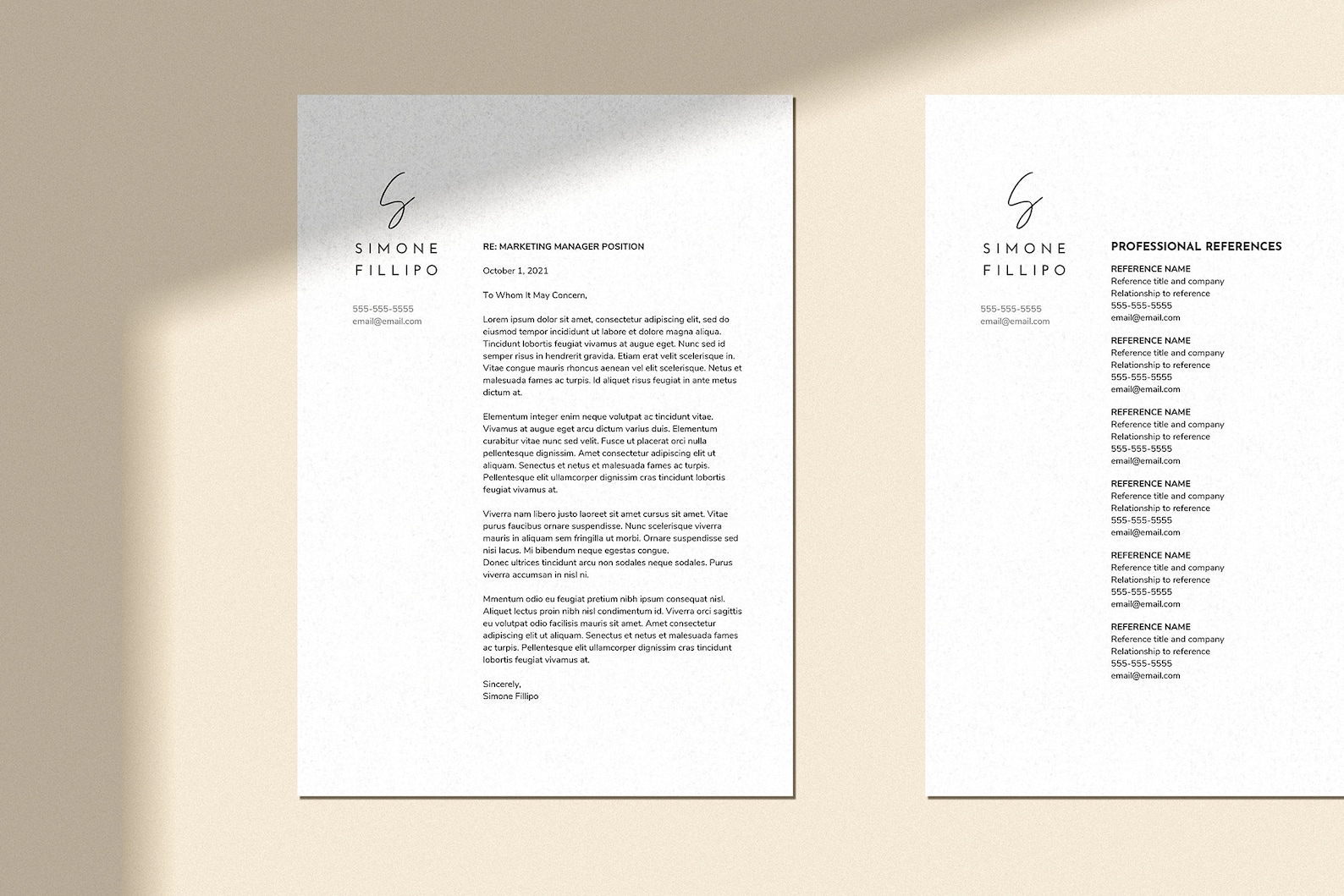 Canva Chic Resume Template Pack Logo Modern Simple CV - Etsy