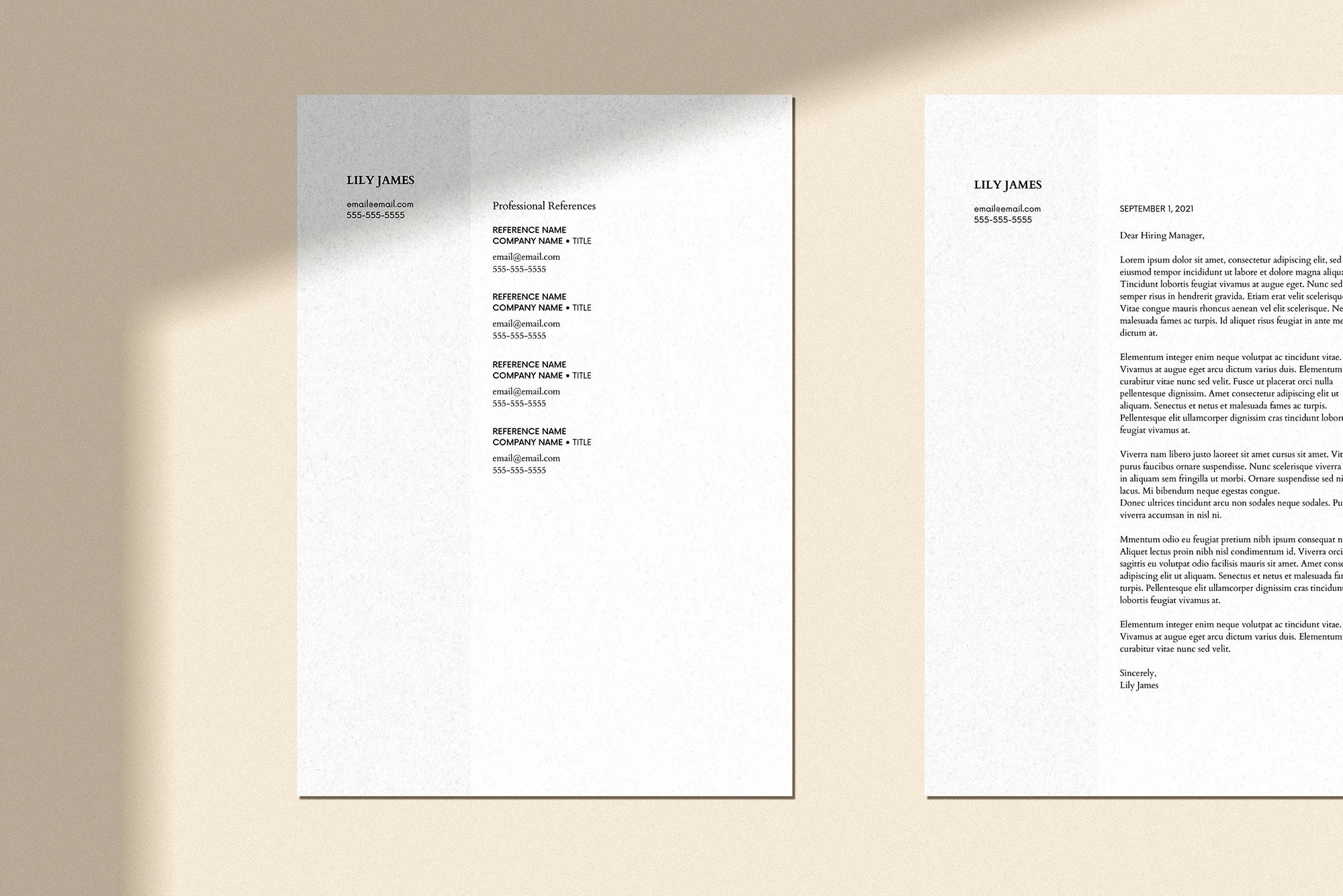 Canva Professional Resume Template Pack Modern Simple CV - Etsy