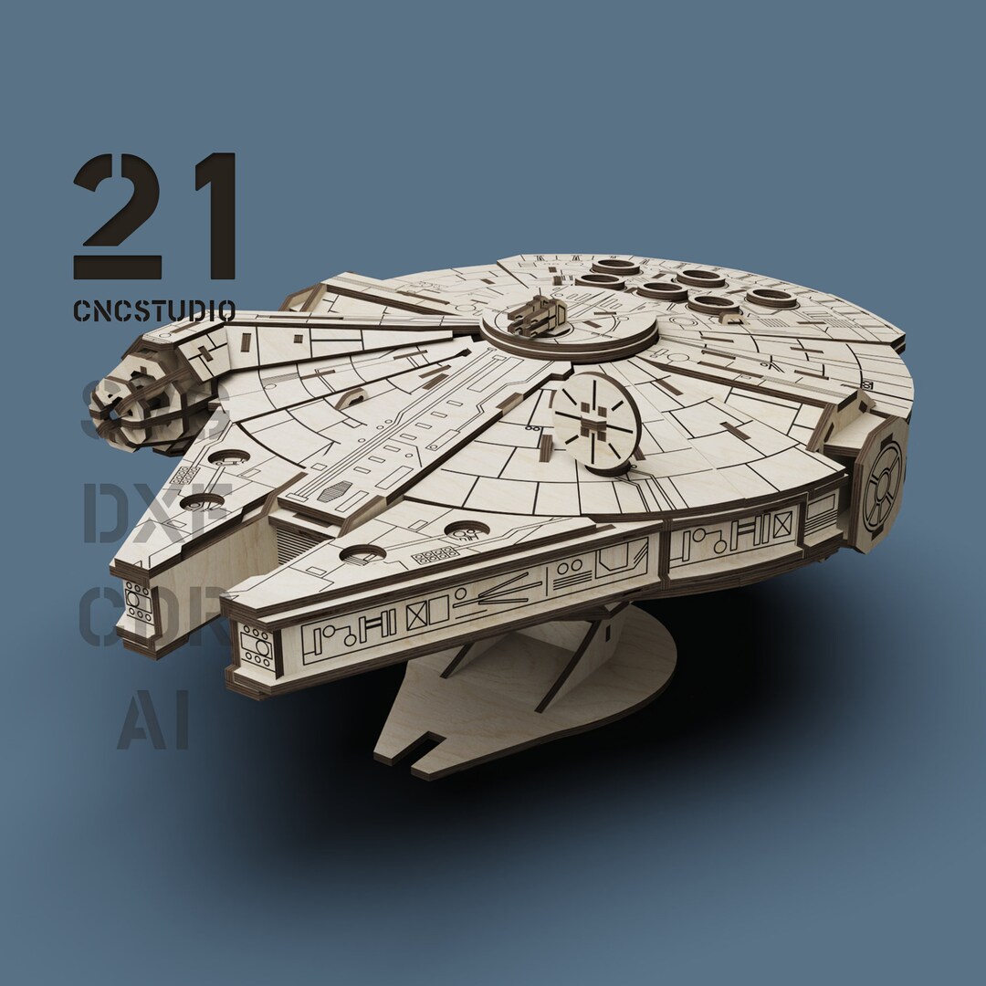 Spaceship Millennium File Cdr Svg and Dxf Vector File for - Etsy Canada