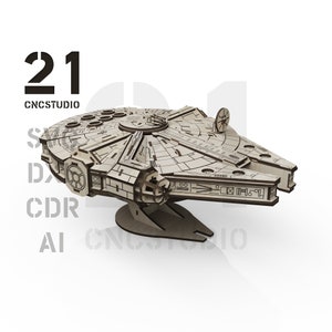 Spaceship Millennium File Cdr, Svg and Dxf Vector File for Laser Cut 3d ...