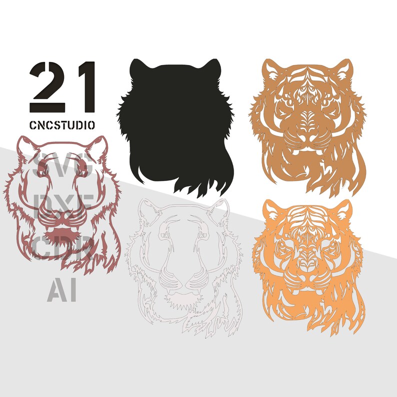 Tiger Multilayer 2d Dxf Svg Ai Cdr Laser Cut File - Etsy Australia
