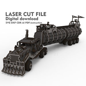 Armored Tanker Truck Laser Cut File, Dxf, Svg, Ai and Cdr, 3d Puzzle ...