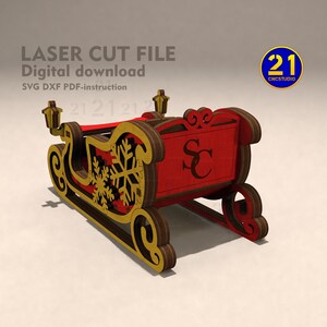 Santa Claus Sleigh Laser Cut File – DIY Christmas Decoration Digital ...