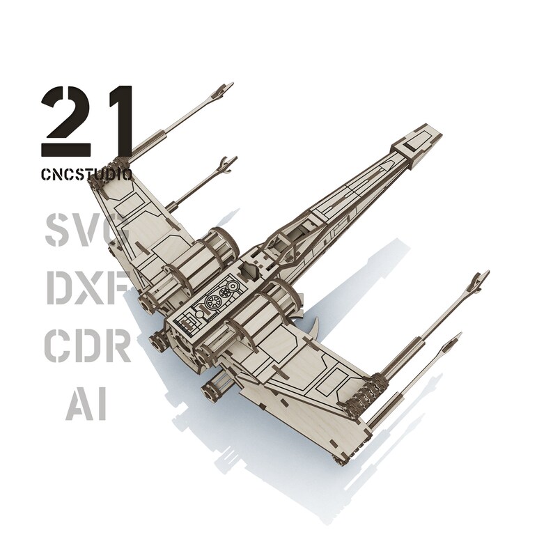 Spaceship X-wing File Cdr Svg and Dxf Vector File for Laser - Etsy ...