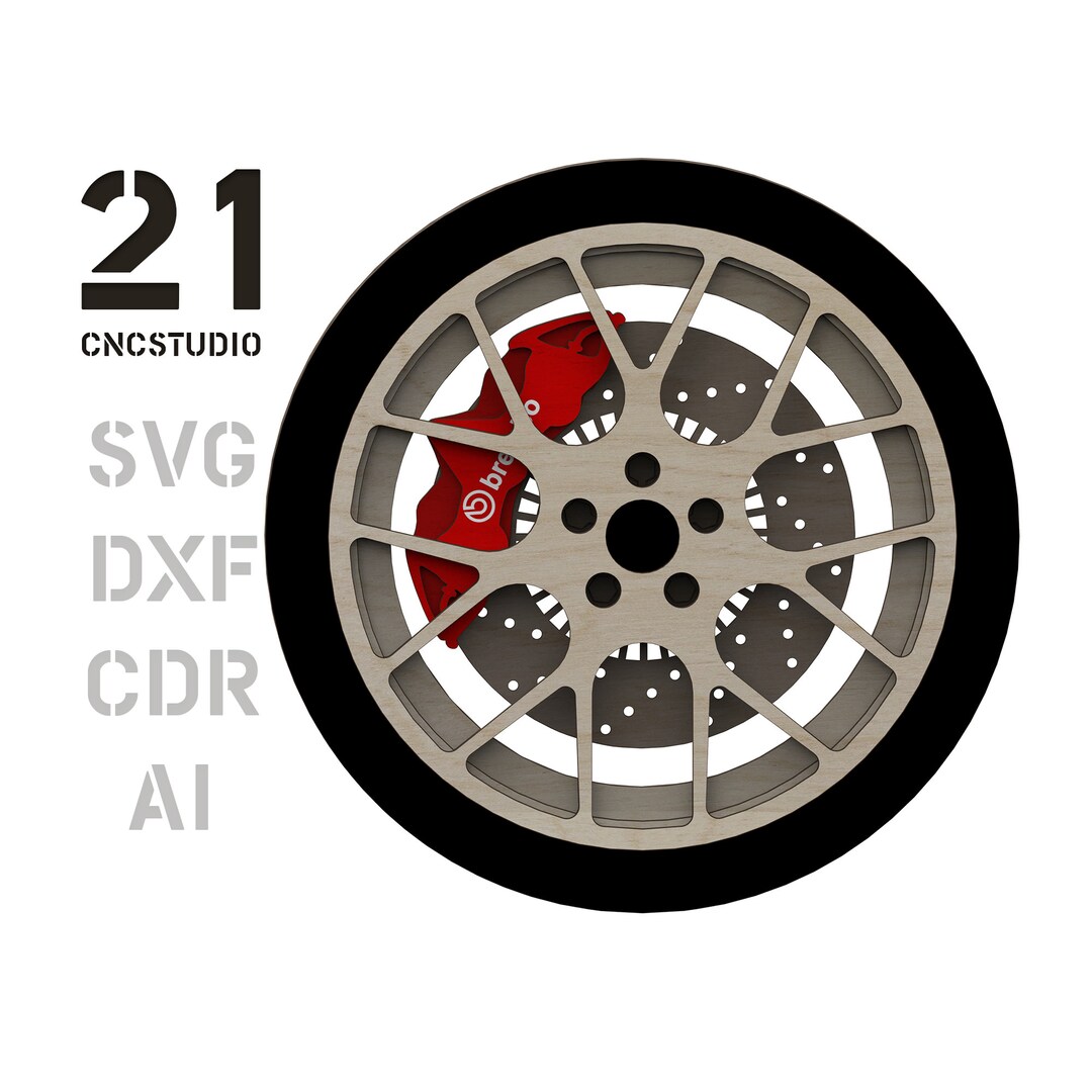 Sport Wheel Rims | 5 Layers 2.5d | Dxf, Svg, Ai, Cdr Laser Cut File - Etsy
