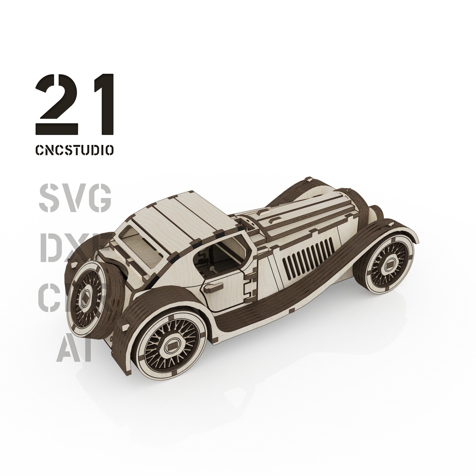 Roadster Car Laser Cut File Dxf Svg Ai and Cdr 3d Puzzle - Etsy Canada