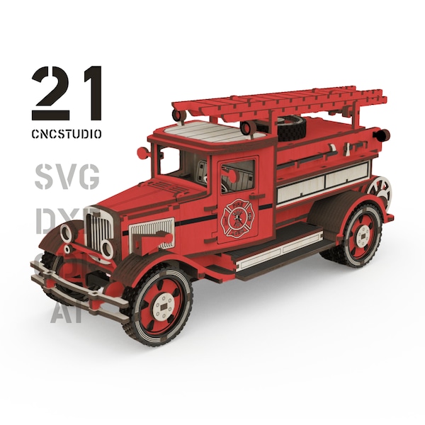 Laser cutting firetruck template - Etsy.de