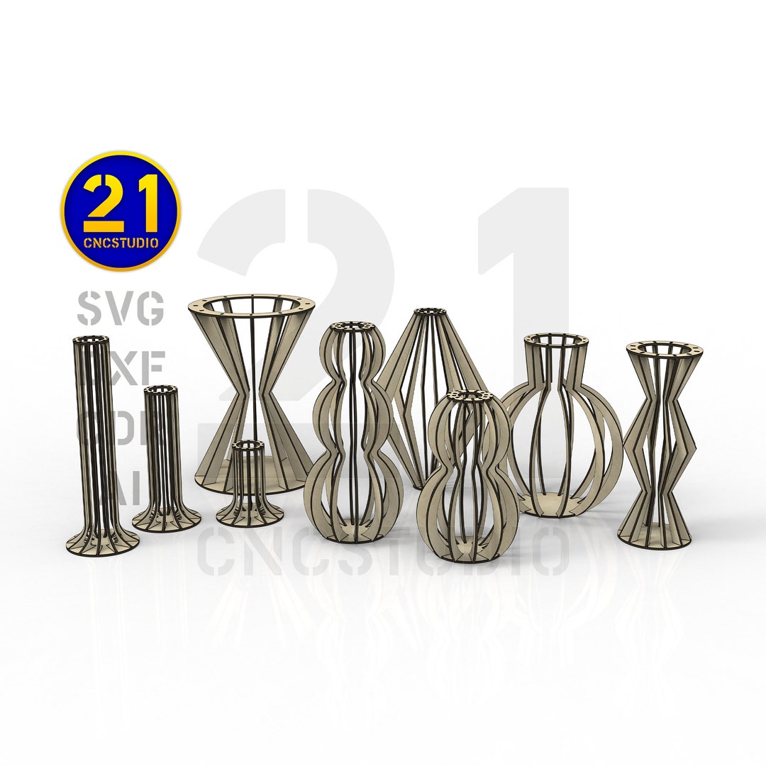 Decorative Vases Laser Cut File, Dxf, Svg, Ai and Cdr, 3d - Etsy