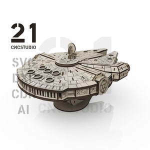 Spaceship Millennium File Cdr, Svg and Dxf Vector File for Laser Cut 3d ...
