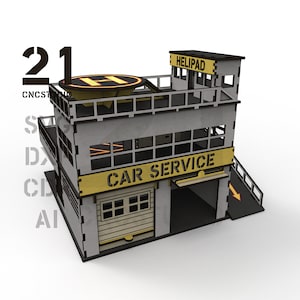 Car Service With Gas Station 1/64 LASER CUT FILE, Dxf, Svg, Cdr, Ai - Etsy