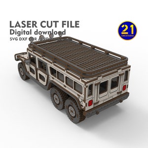 DIY SUV H1 6 Wheels Model Laser Cut File - 1/24 Scale Military SUV Dxf ...