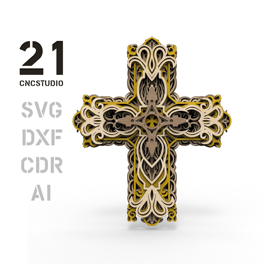 Cross 6 Layers 2.5d Dxf, Svg, Ai, Cdr Laser Cut File - Etsy