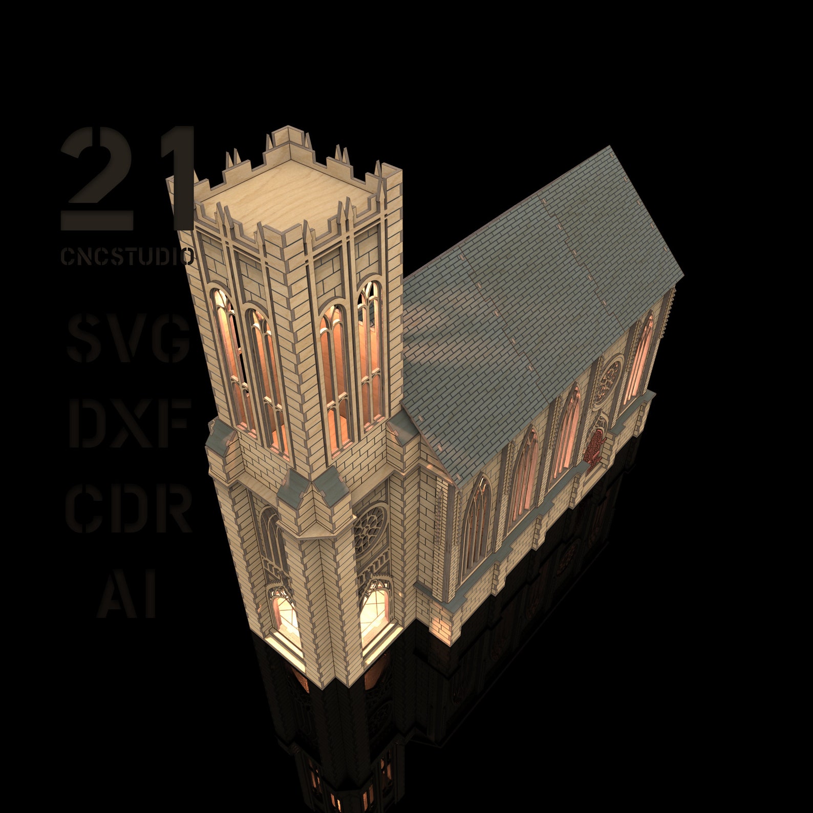 Catholic Church Laser Cut File, Dxf, Svg, Ai and Cdr, 3d Puzzle File ...