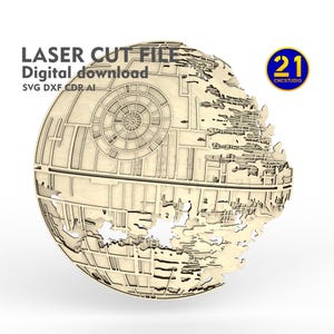 Death Star 5 Layers 2.5D Laser Cut File | Star Wars Decor Model ...