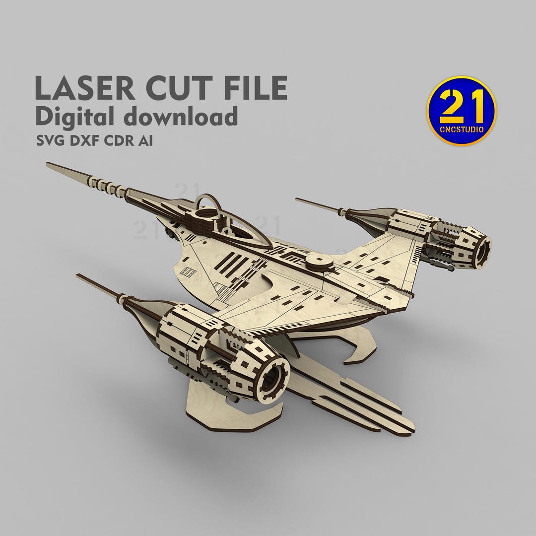 N1 Mando Starship 3D Laser Cut Model DXF, SVG Files DIY Woodcraft - Etsy
