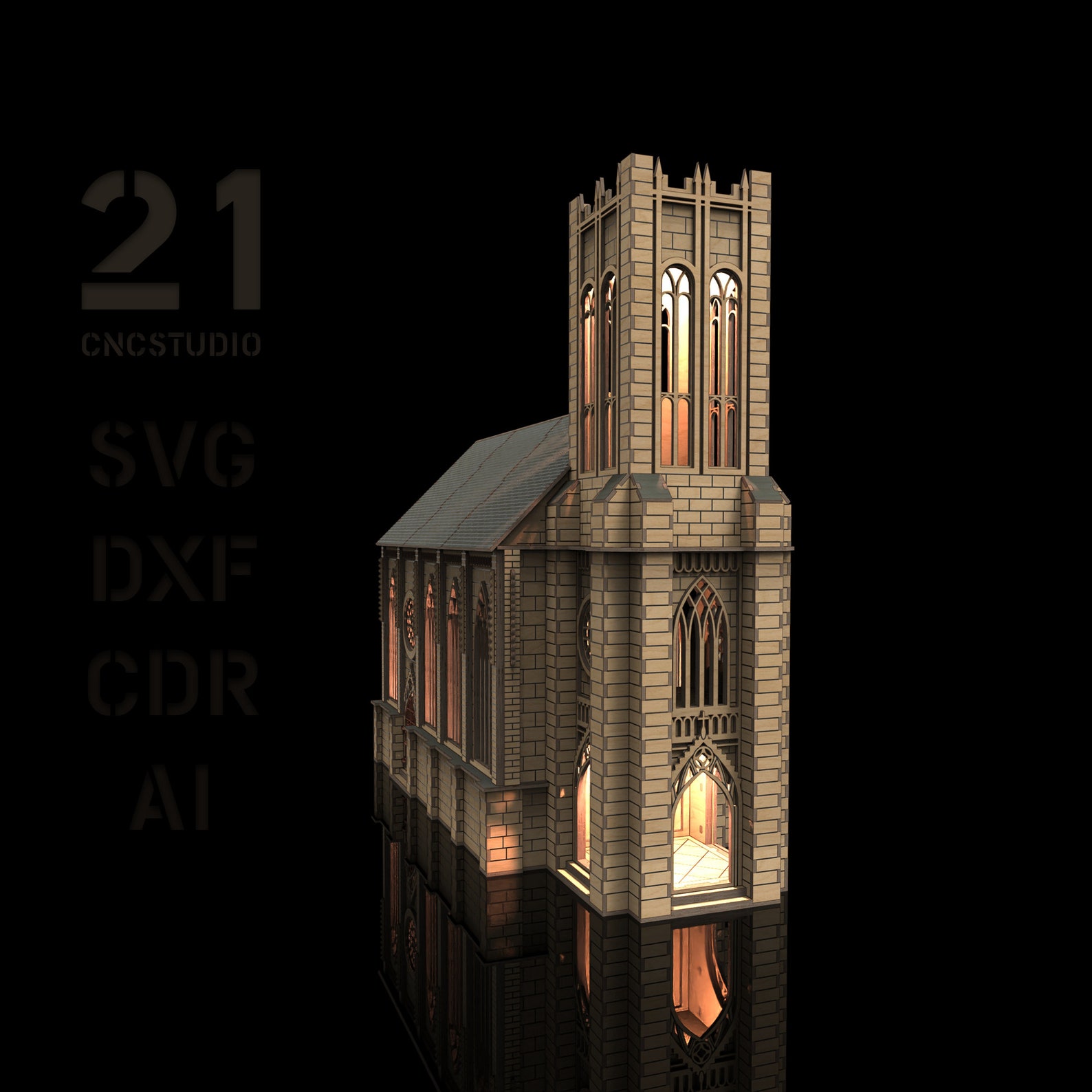 Catholic Church Laser Cut File, Dxf, Svg, Ai and Cdr, 3d Puzzle File ...