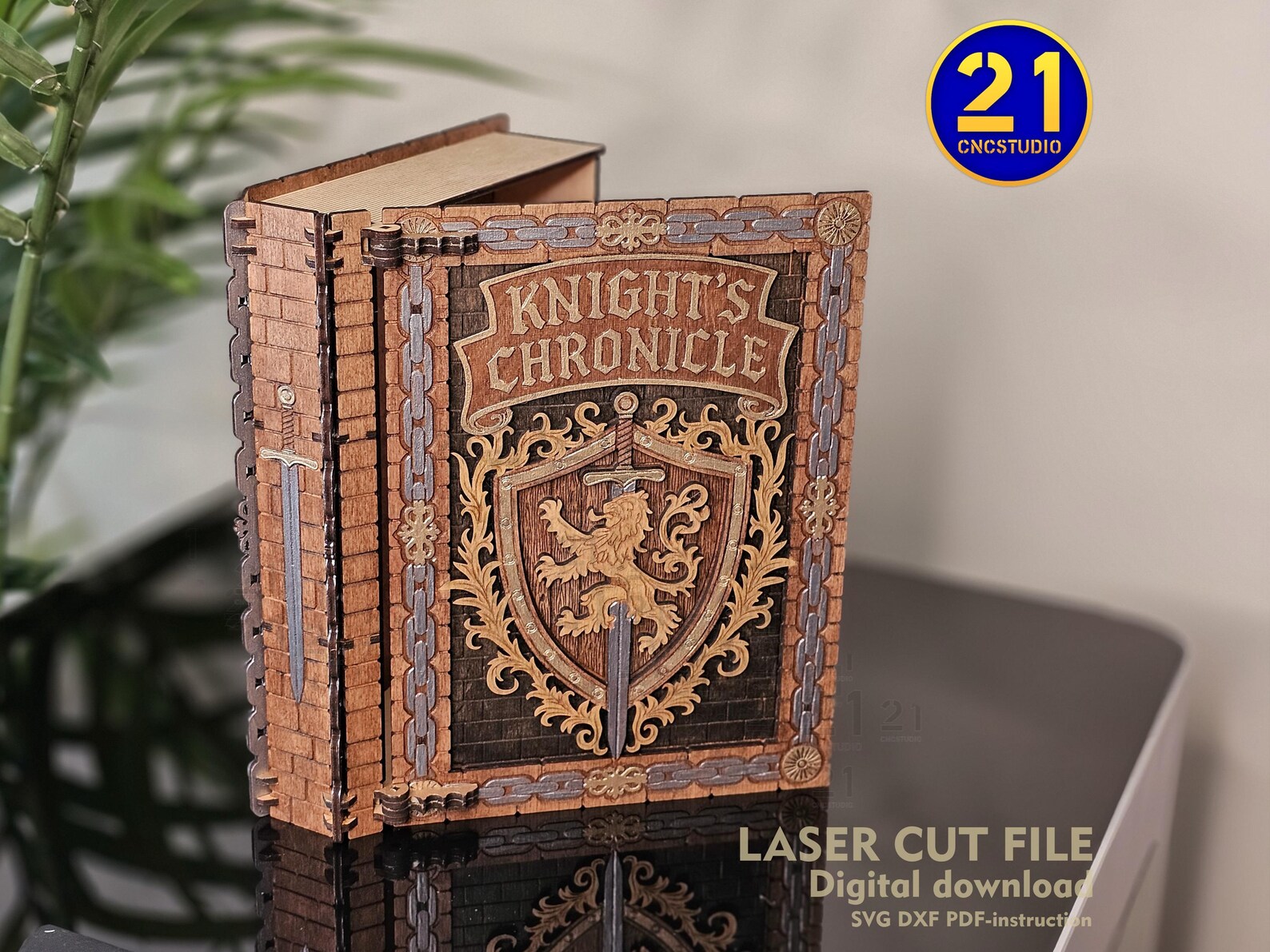 Knight Book Box SVG: Medieval Keepsake Laser Cut File (digital Download ...