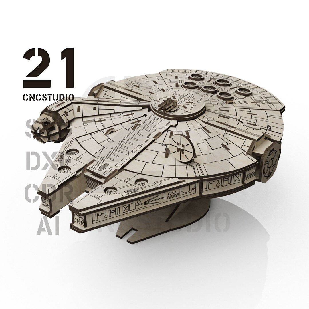 Spaceship Millennium File Cdr, Svg and Dxf Vector File for Laser Cut 3d ...