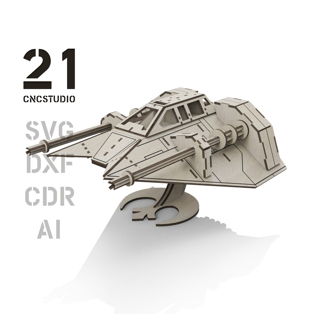Spaceship Snowspeeder File Cdr, Svg and Dxf Vector File for Laser Cut ...