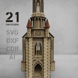Gothic Church Laser Cut File Dxf Svg Ai and Cdr 3d Puzzle - Etsy UK