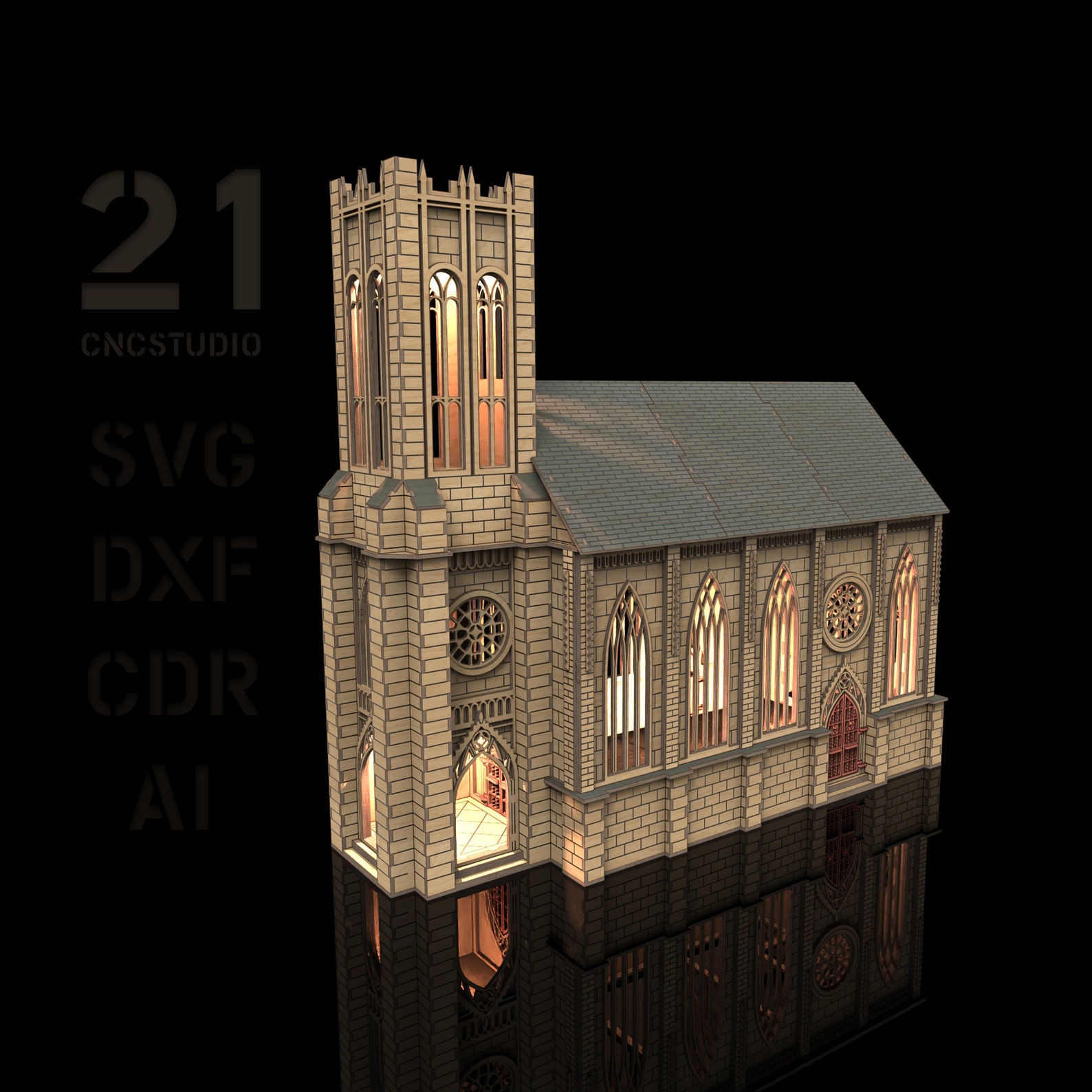 Catholic Church Laser Cut File, Dxf, Svg, Ai and Cdr, 3d Puzzle File ...