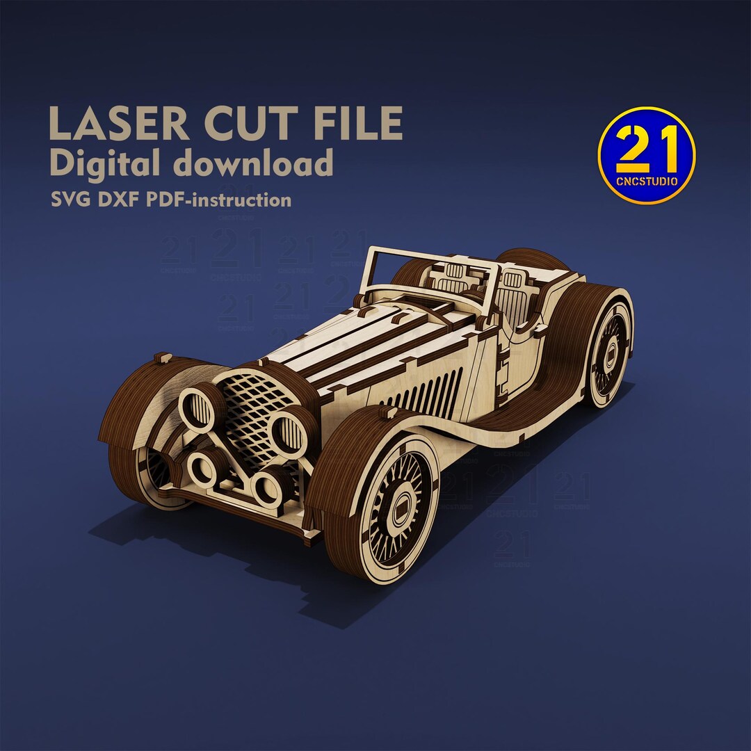 Vintage Roadster Laser Cut File: 3D Classic Car Model (digital Download ...