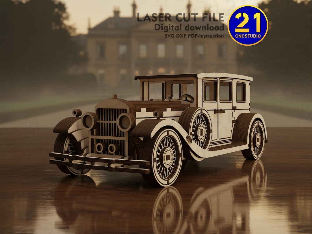 Classic Car Laser Cut File | Vintage Wooden Model | Digital Download ...