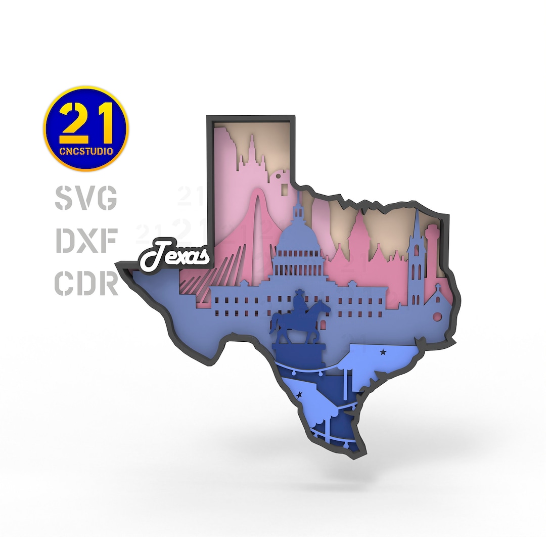 Texas - Laser Cut File Svg Dxf Ai Eps - Etsy