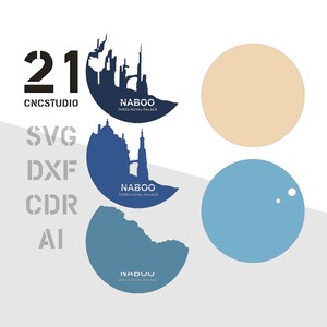 Set of Naboo Tatooine Coruscant Multilayer 2d Dxf, Svg, Ai, Cdr Laser ...